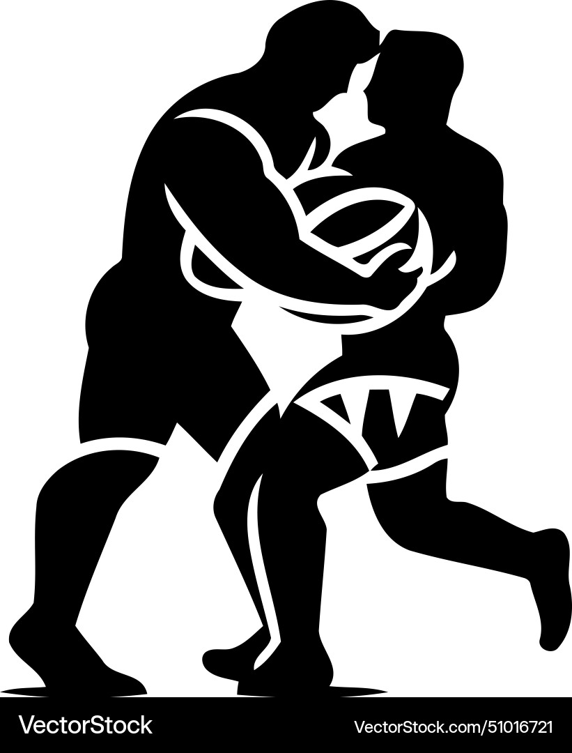 Rugby team logo of a player Royalty Free Vector Image