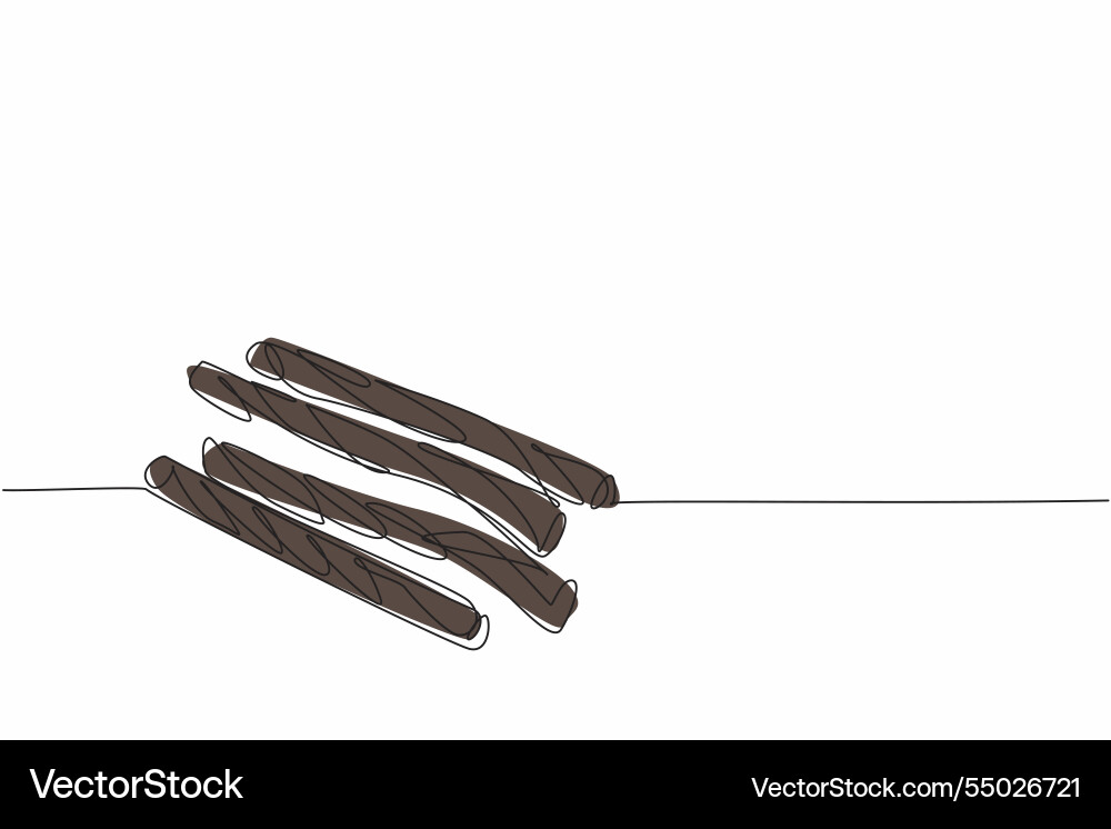 Single continuous line drawing black licorice Vector Image