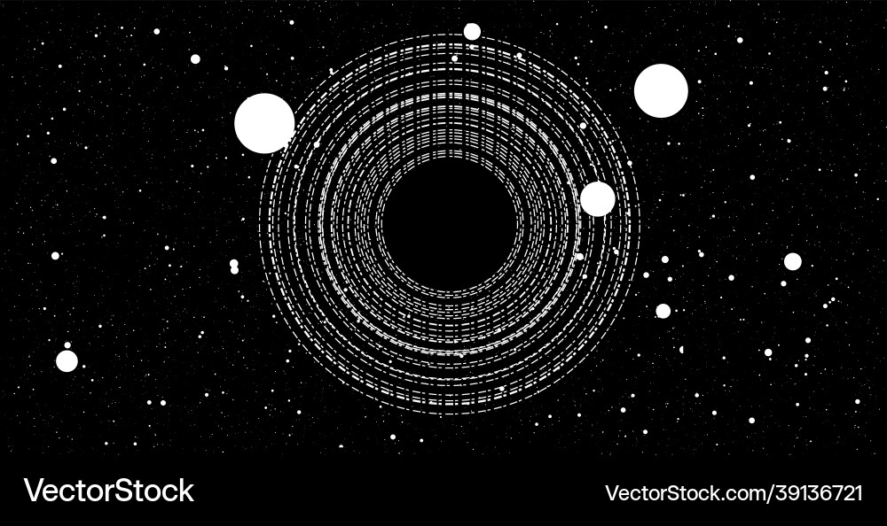 Singularity concept black and white abstract Vector Image