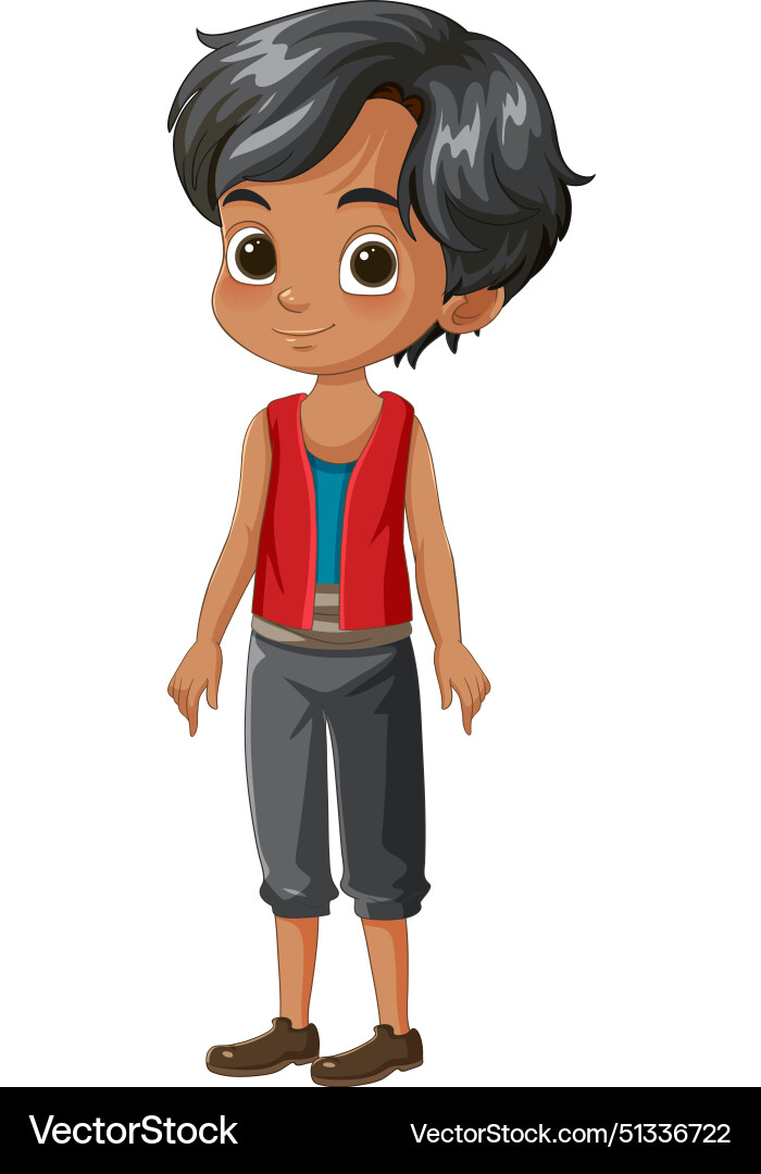 A happy young boy standing Royalty Free Vector Image