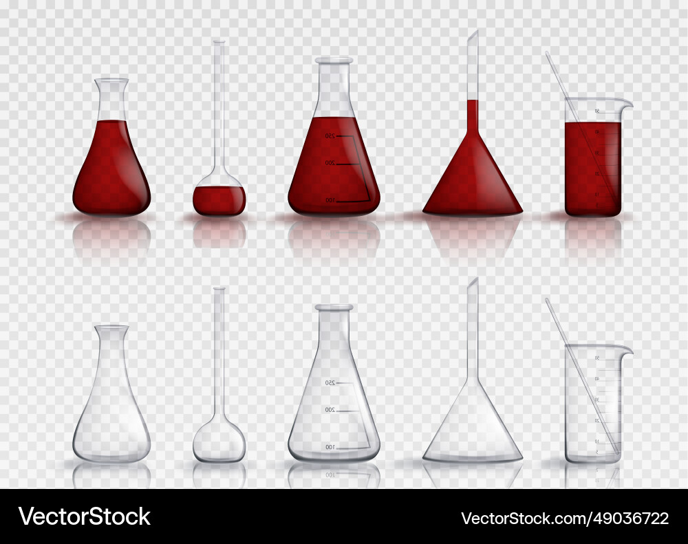 Chemical laboratory glassware Royalty Free Vector Image