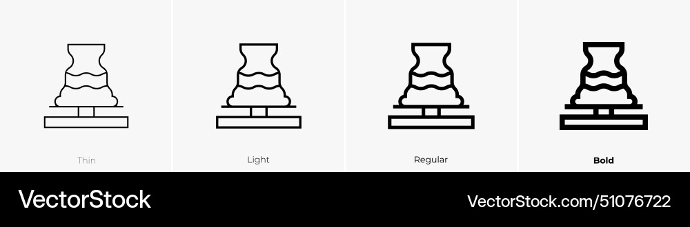 Clay crafting icon thin light regular and bold Vector Image