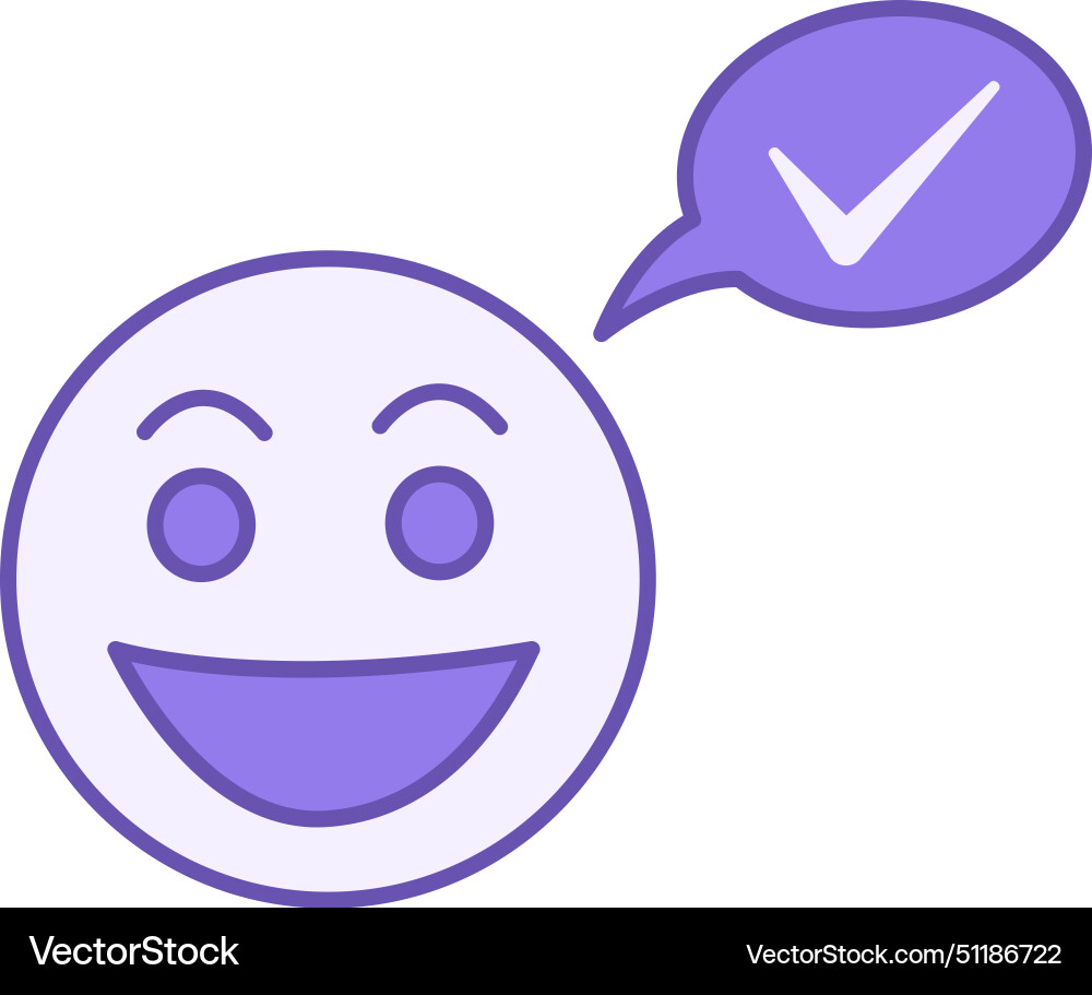 Colored positive mindset icon of smiling Vector Image