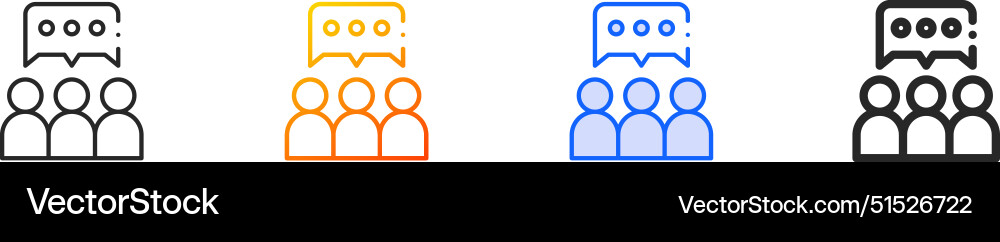 Conversation iconthin linear gradient blue stroke Vector Image