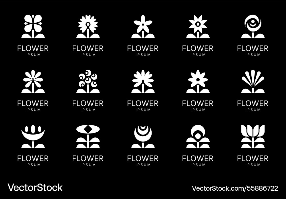 Flowers logos Royalty Free Vector Image - VectorStock