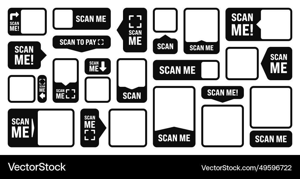 Scan me blank sticker online payment special Vector Image