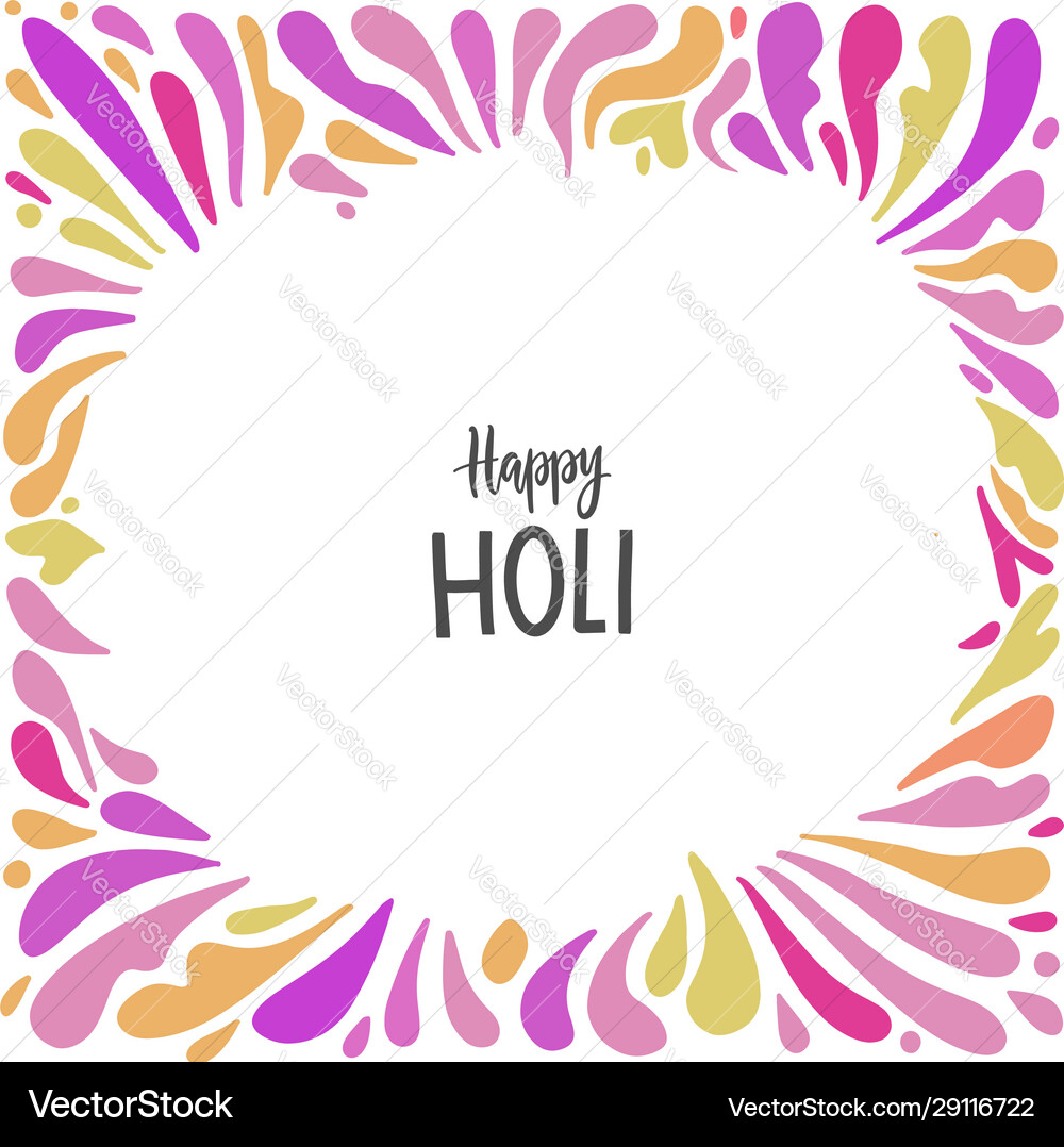 Splash holi colorful frame feast art graphics Vector Image