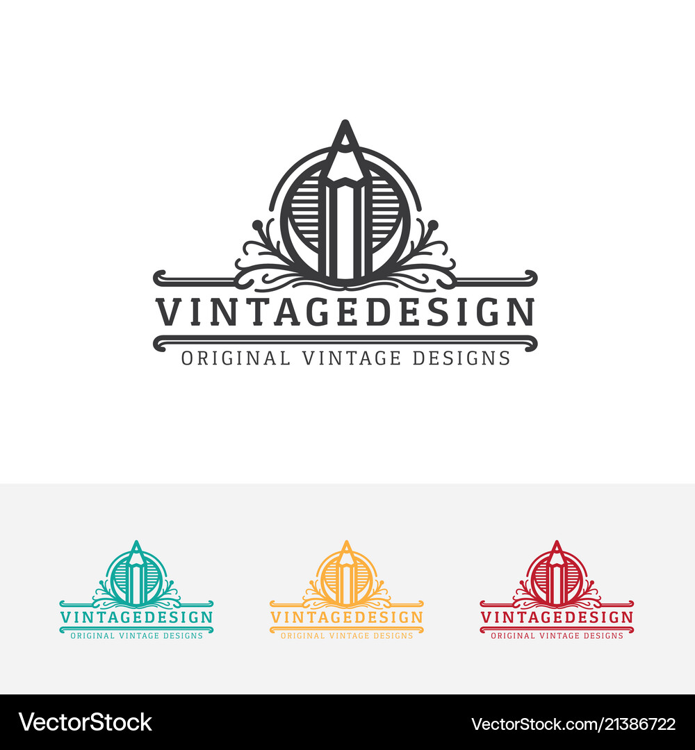 Vintage Art Logo - Elegant Emblem Royalty Free Vector Image