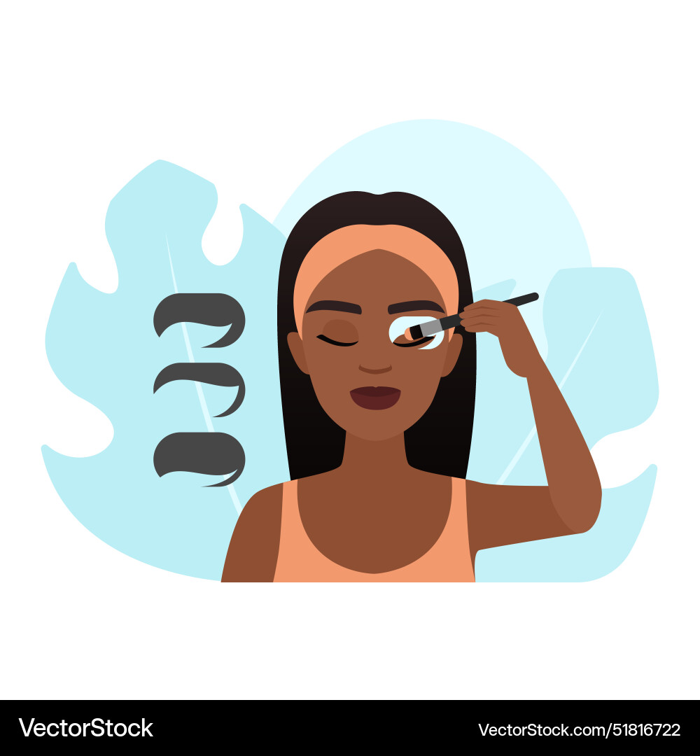 Woman holding stencil for applying eye shadow Vector Image