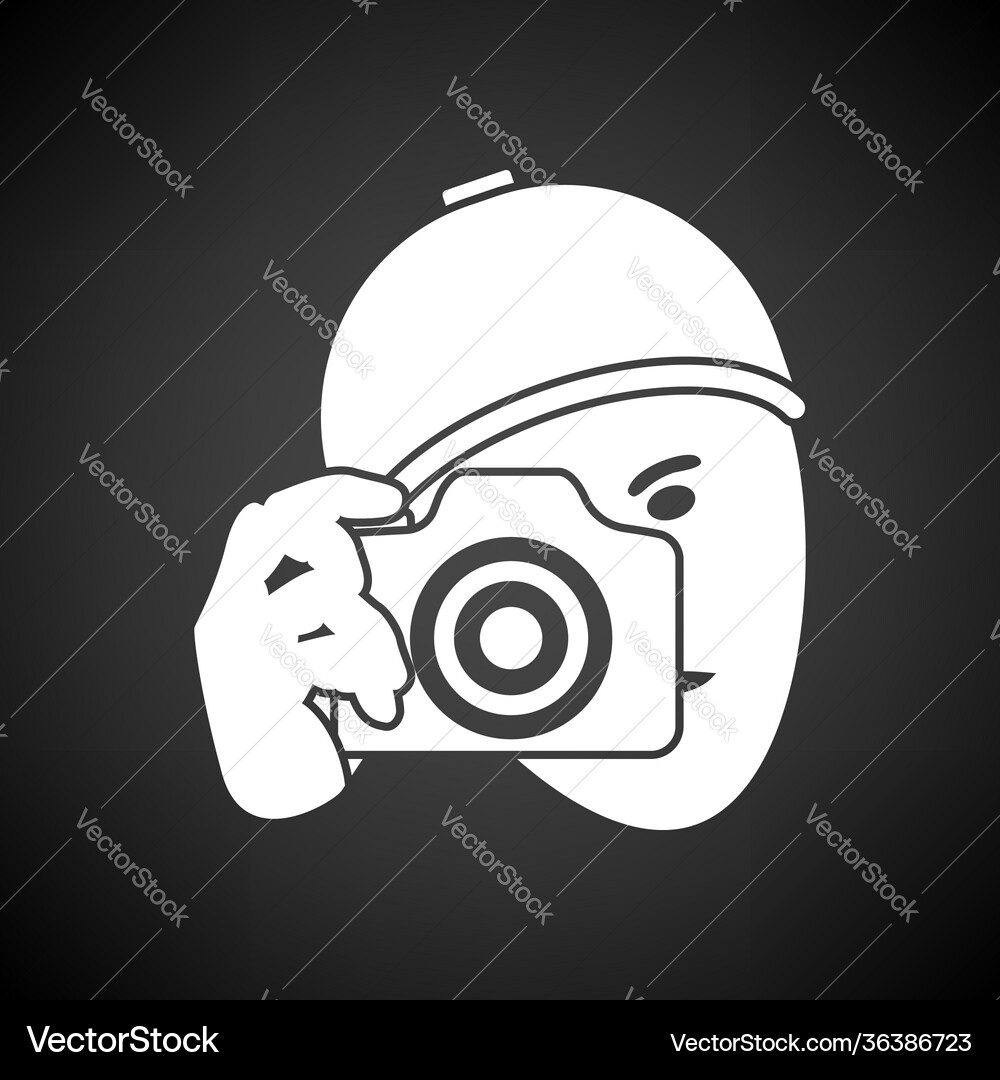 Detective with camera icon Royalty Free Vector Image