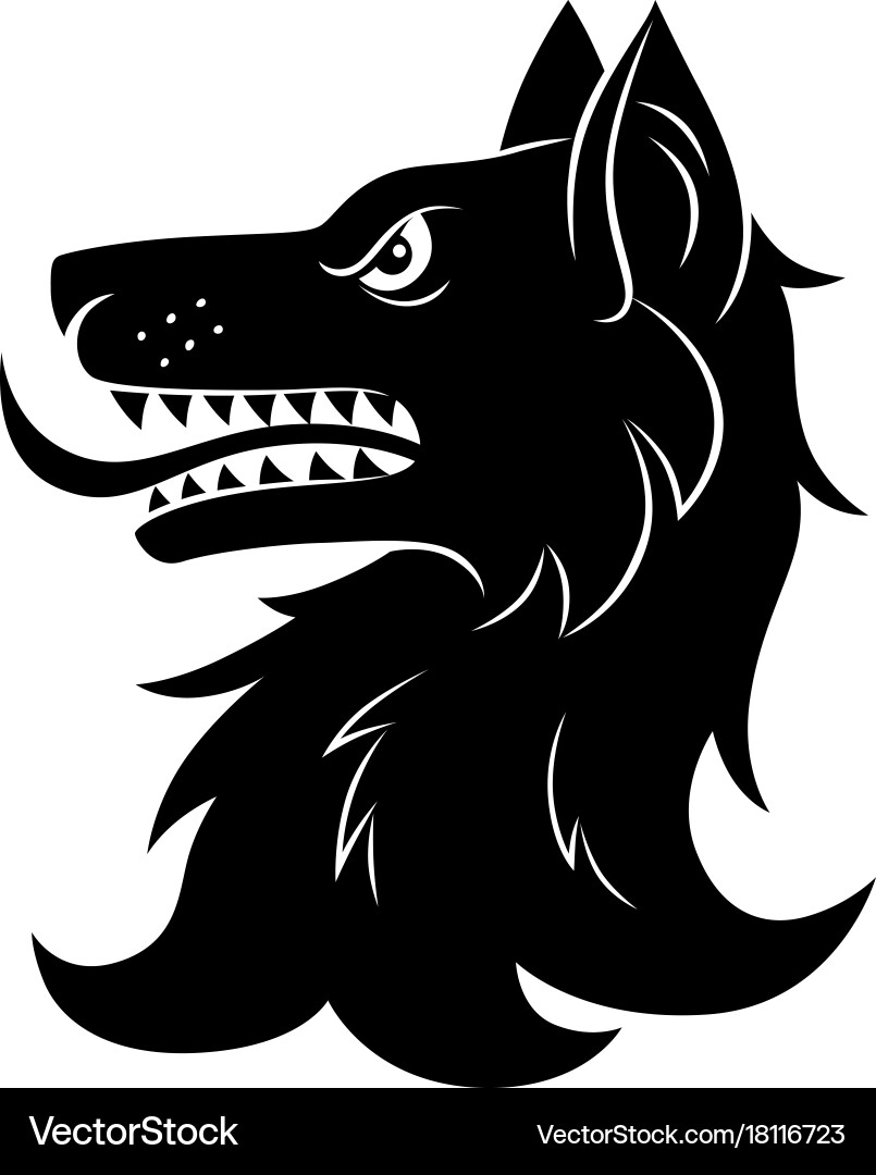 Heraldic wolf head Royalty Free Vector Image - VectorStock