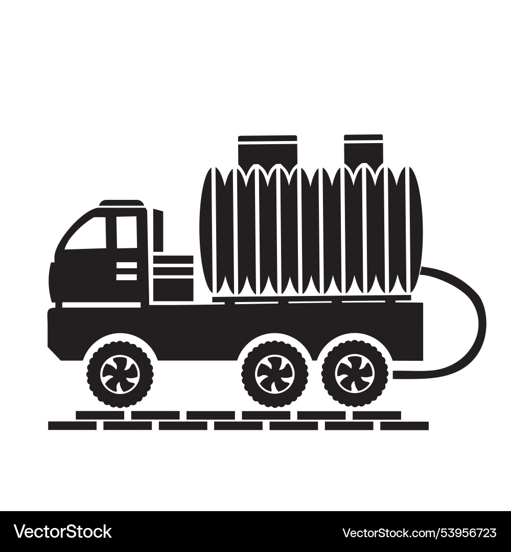 Logo car icon for septic tank Royalty Free Vector Image
