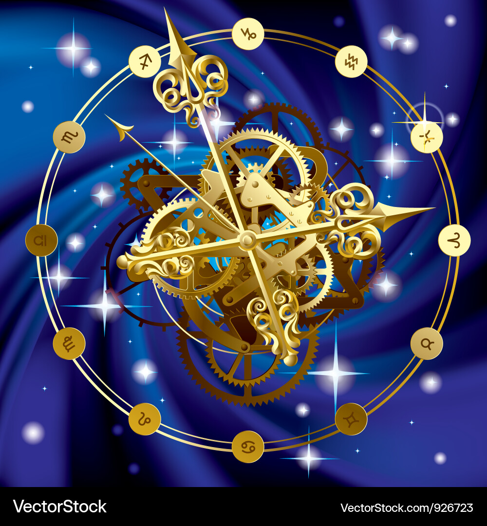 Star clock Royalty Free Vector Image - VectorStock