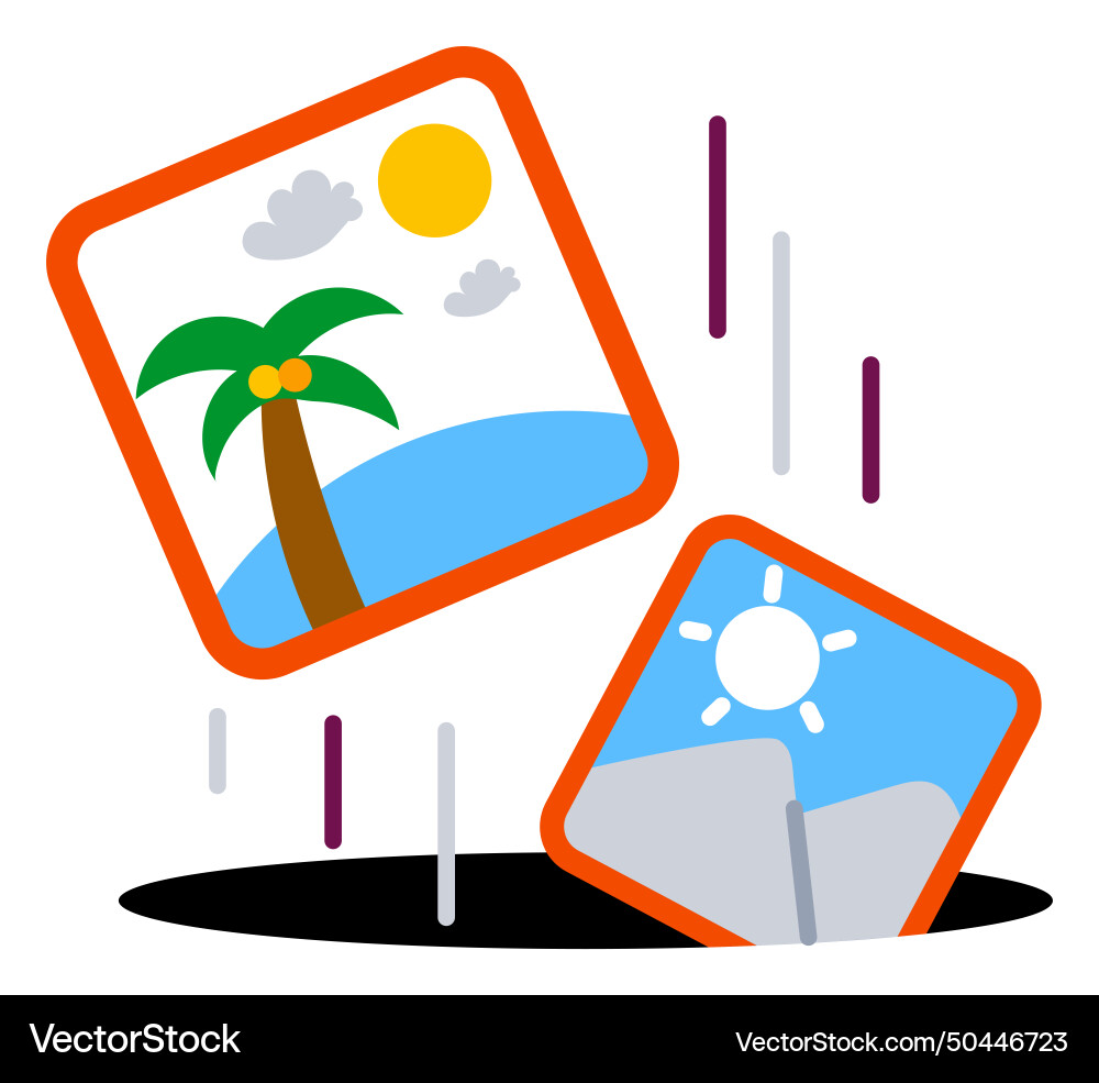Vacation photos Royalty Free Vector Image - VectorStock