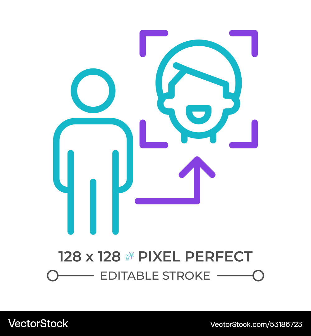 Virtual avatar two color line icon Royalty Free Vector Image