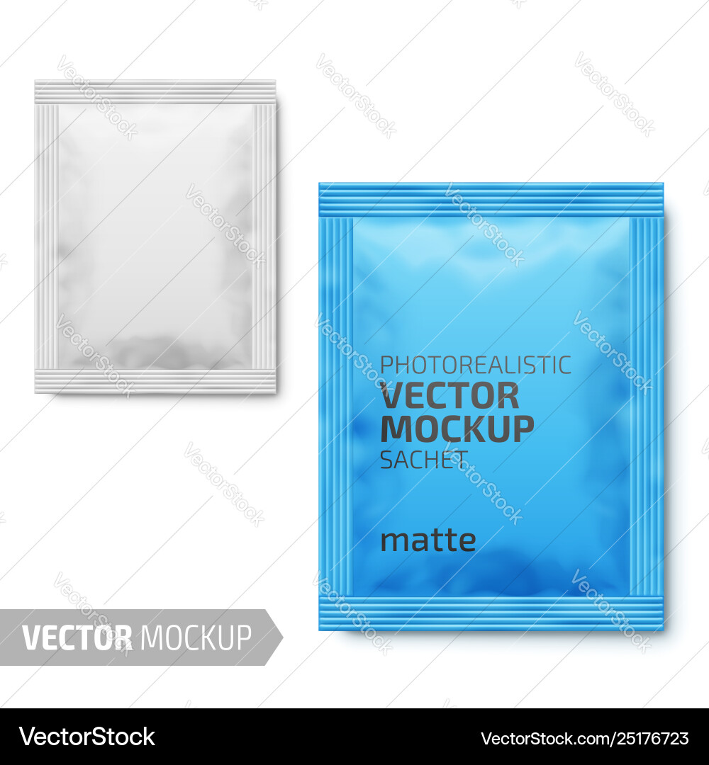 White matte paper sachet 3d Royalty Free Vector Image