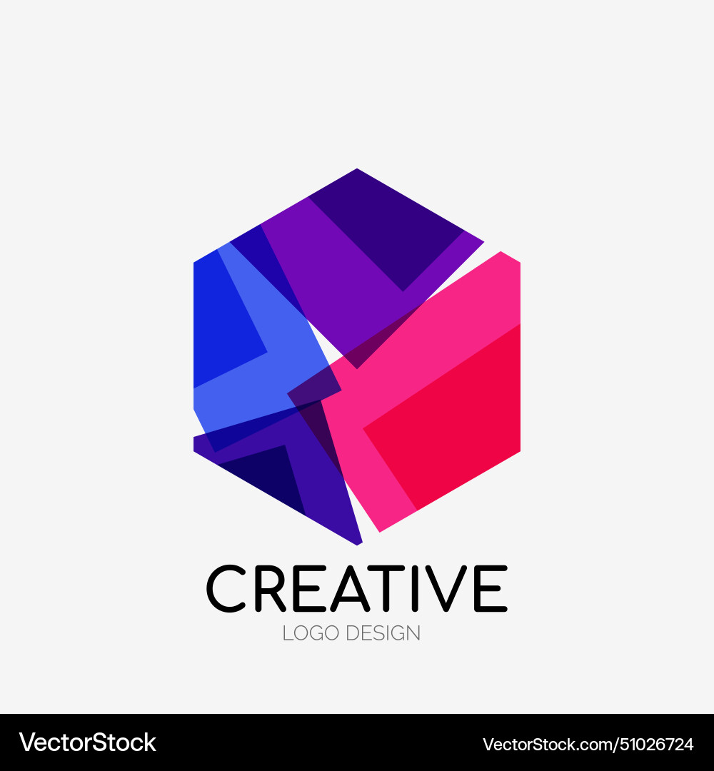 A colorful logo that says creative logo design on Vector Image