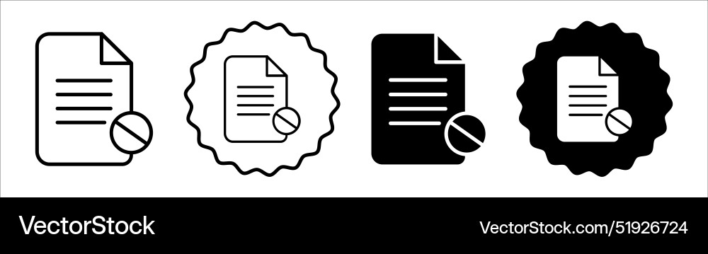 Cancel file icon logo set Royalty Free Vector Image