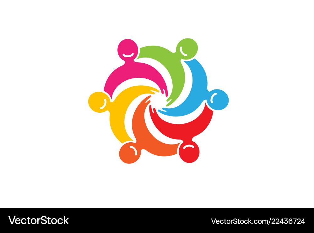 Colorful people group team logo Royalty Free Vector Image