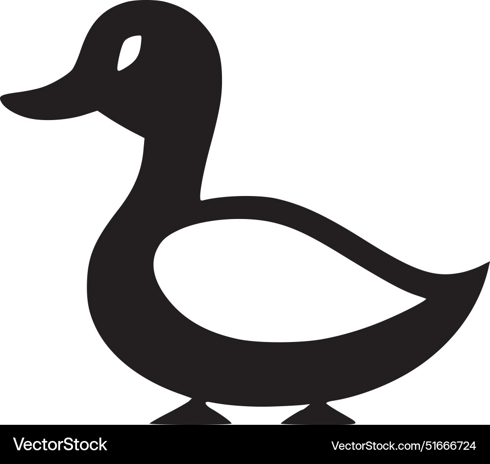 Duck - minimalist and flat logo Royalty Free Vector Image