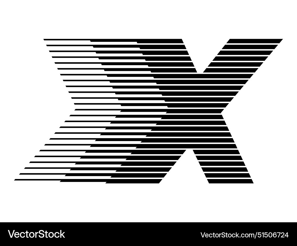 Letter x abstract stripes line logo Royalty Free Vector