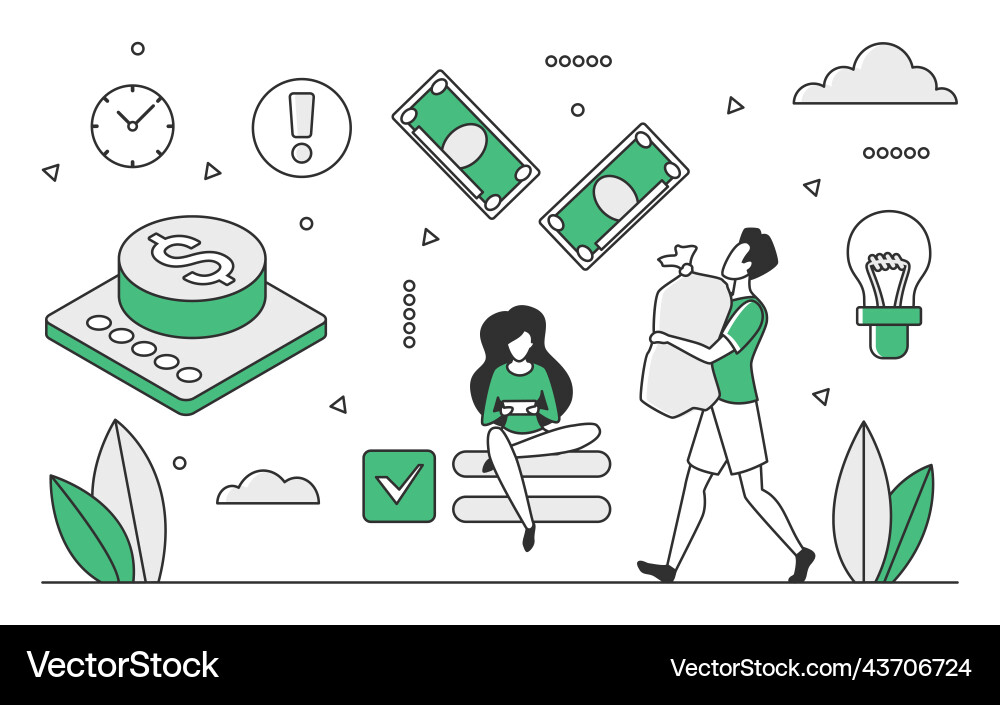 Making and earning money Royalty Free Vector Image