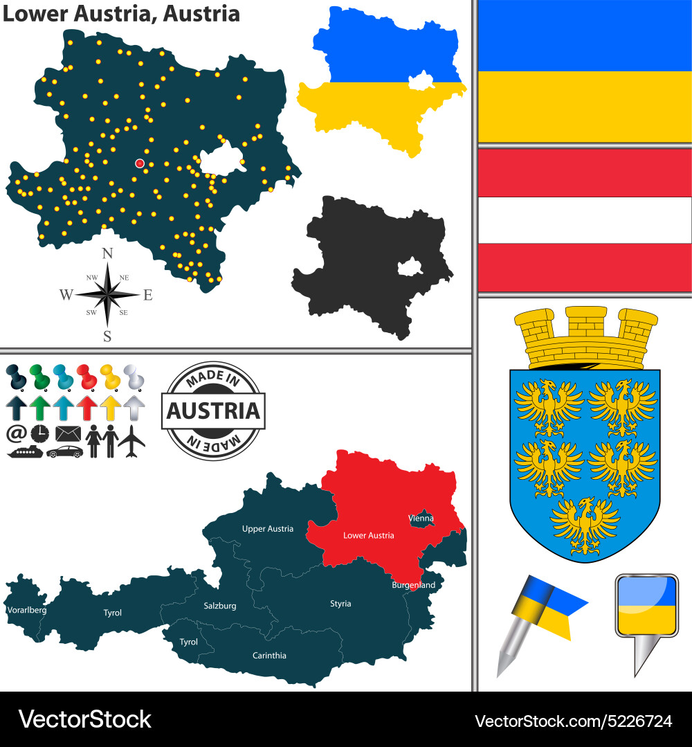 Karte der unteren austria Lizenzfreies Vektorbild