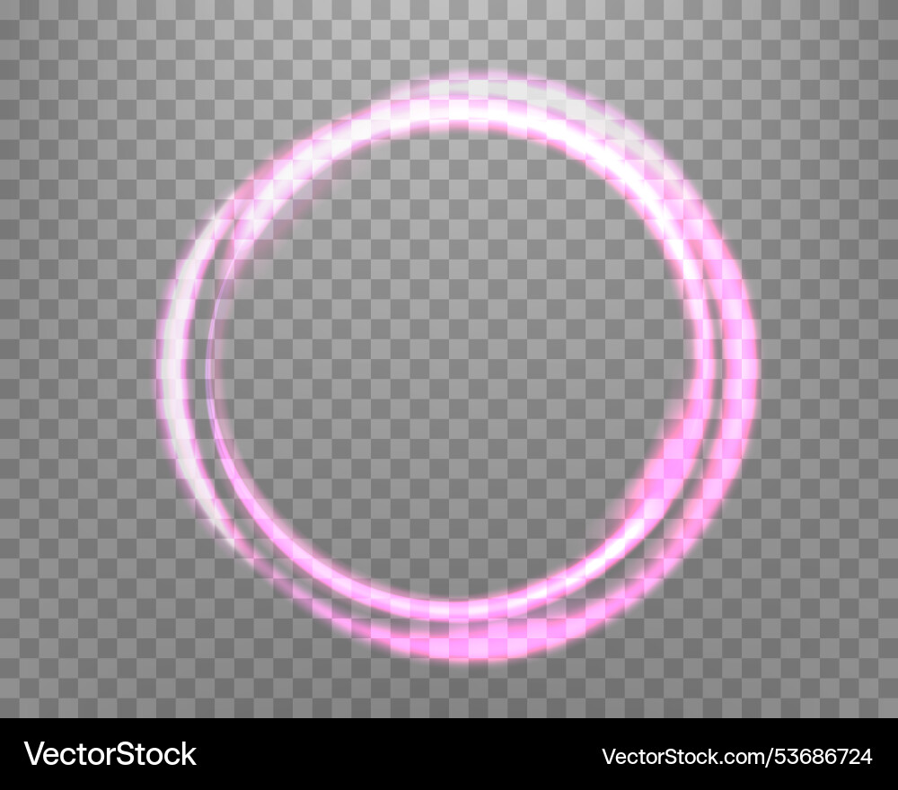 Pink magic ring with glowing sparkles neon Vector Image