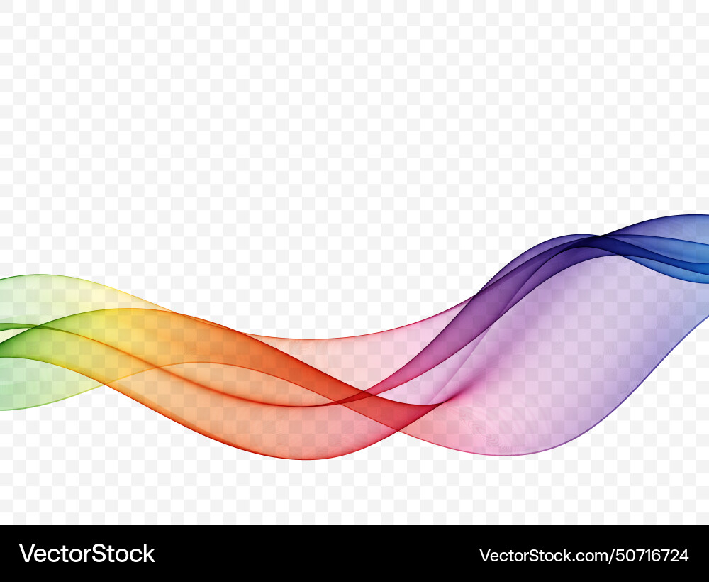 Rainbow wavy lines on a transparent background Vector Image