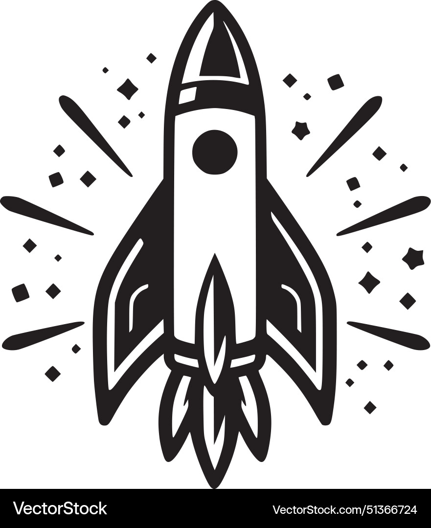 Rocket - minimalist and simple silhouette Vector Image