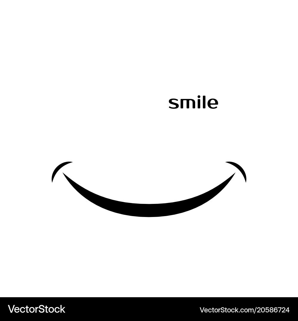 Smiling Face Icon - White Background Royalty Free Vector