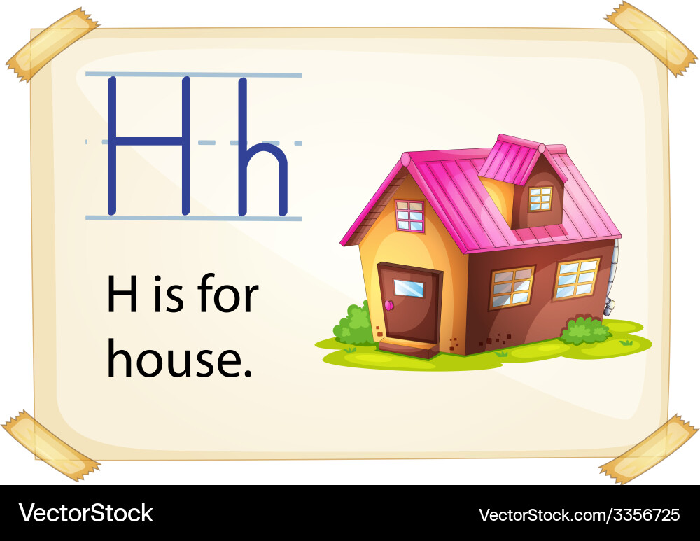 A letter h for house Royalty Free Vector Image