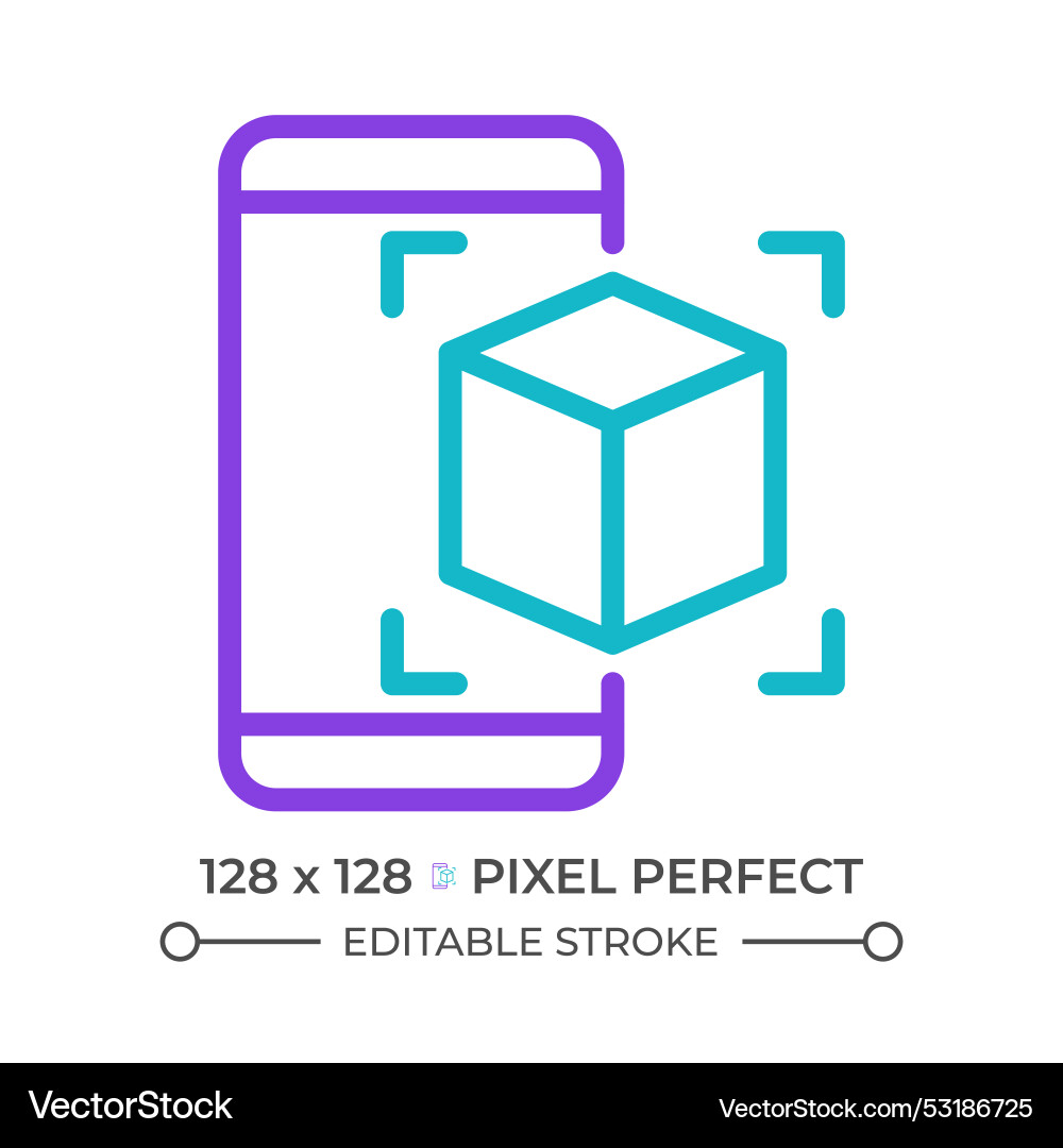 Ar technology two color line icon Royalty Free Vector Image