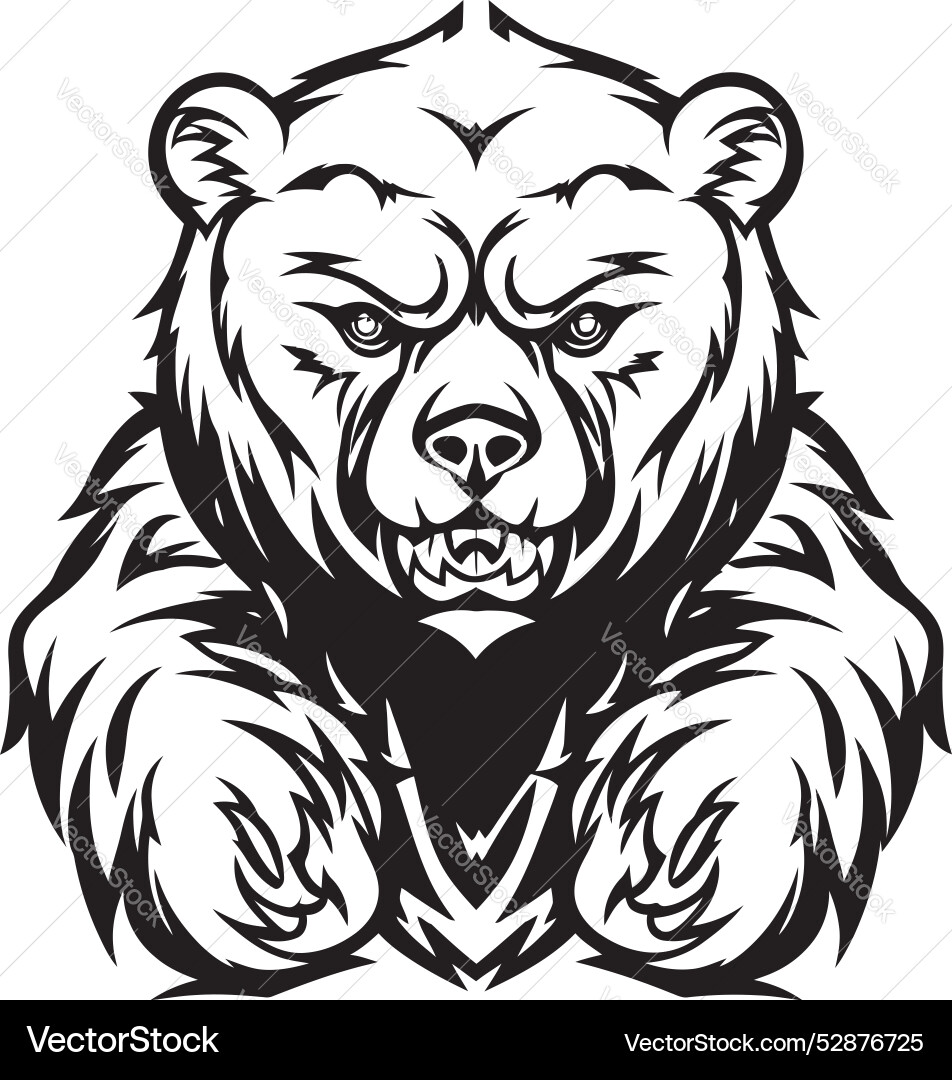 Bear crowned insignia powerful bear crest Vector Image