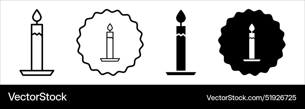 Candle icon symbol set collection candle simple Vector Image