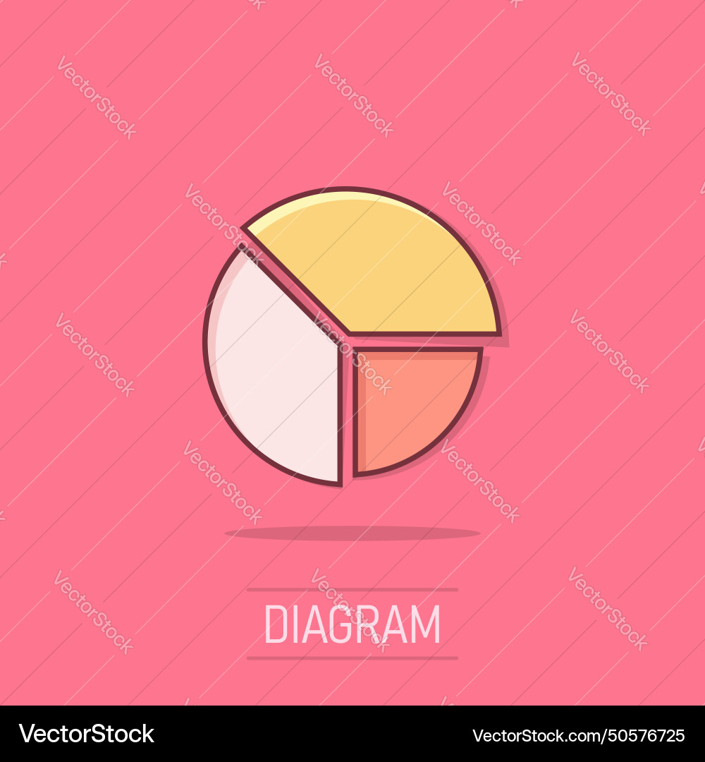 Chart icon in comic style diagram cartoon Vector Image