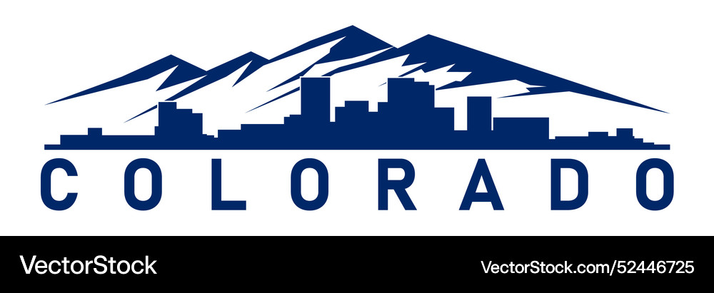 Colorado building skyline logo silhouette design Vector Image