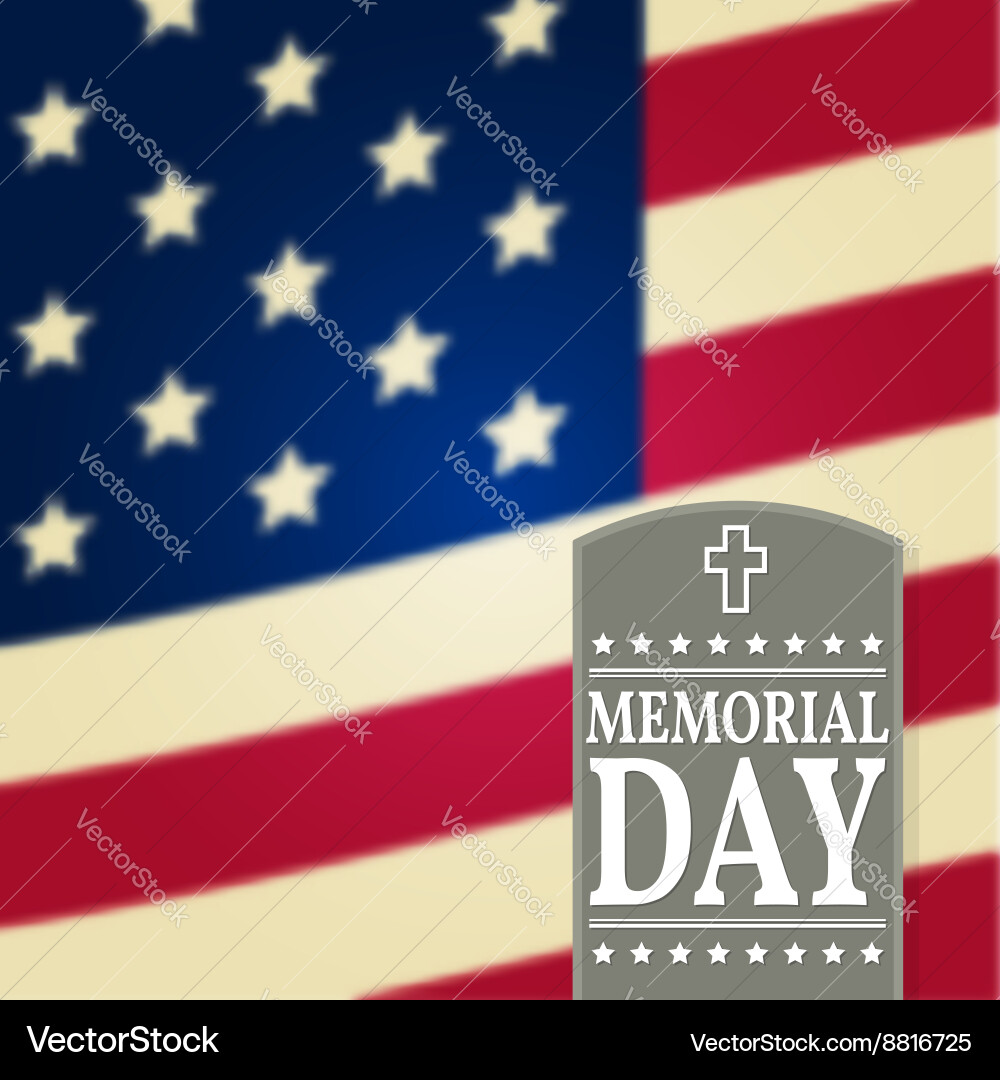 Happy memorial day background template Royalty Free Vector