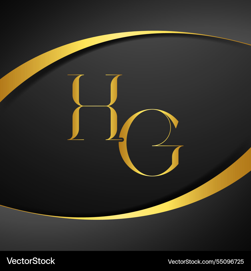 Hg luxury letter logo Royalty Free Vector Image