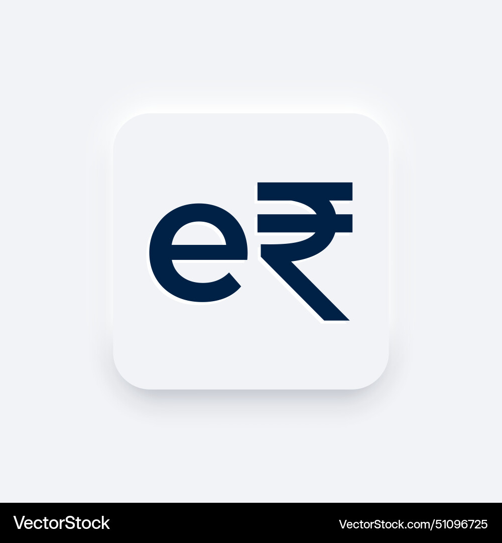 Indian e-rupee symbol for digital payment safe Vector Image