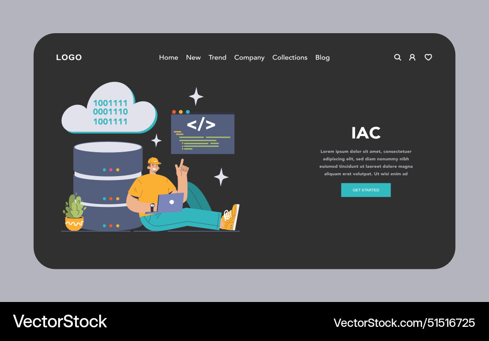 Infrastructure as code concept flat Royalty Free Vector