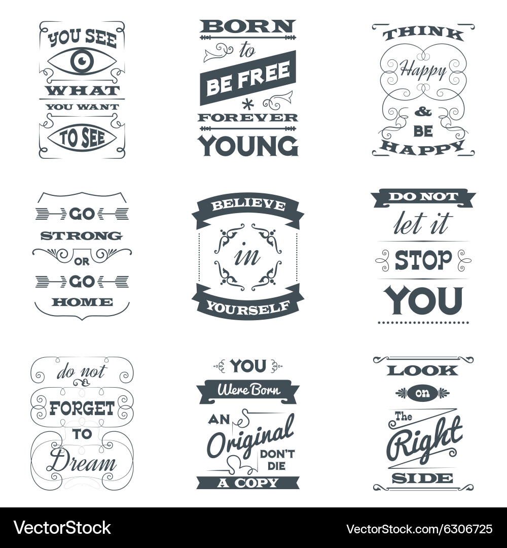 Quotes typography set Royalty Free Vector Image