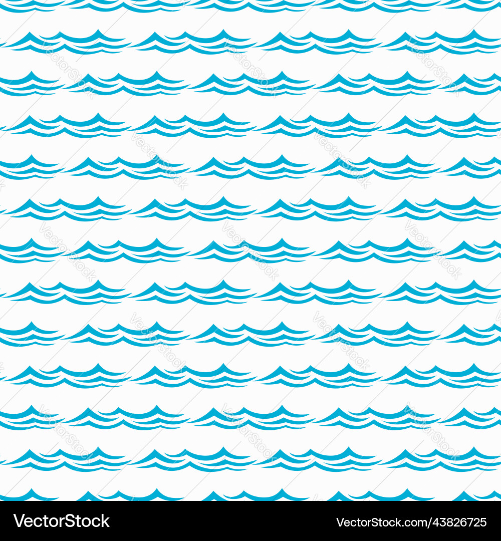 Sea and ocean blue waves seamless pattern Vector Image