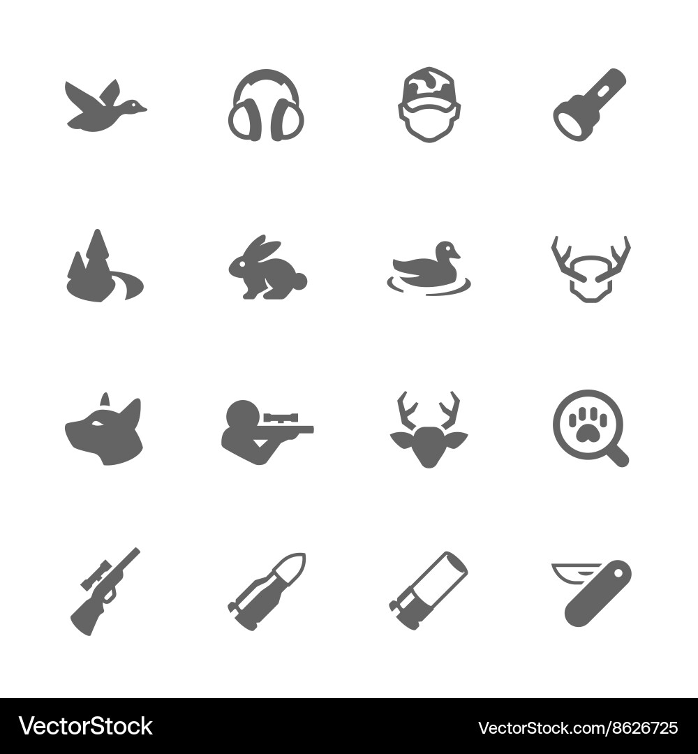 Simple hunting icons Royalty Free Vector Image