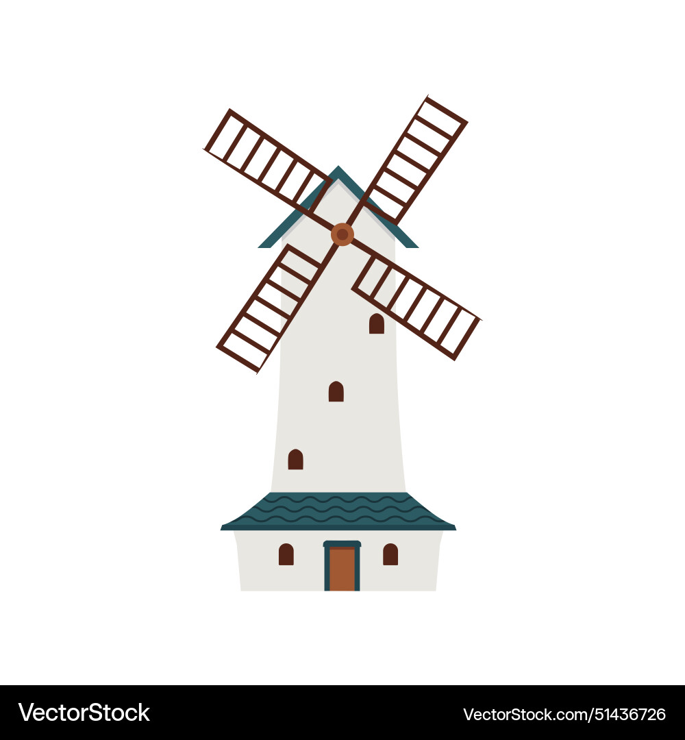 A classic european windmill Royalty Free Vector Image