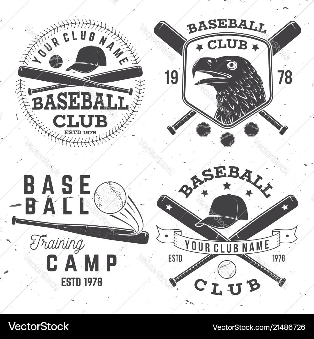 Baseball club badge concept Royalty Free Vector Image