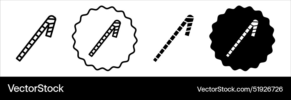 Candy cane icon symbol set collection candy cane Vector Image