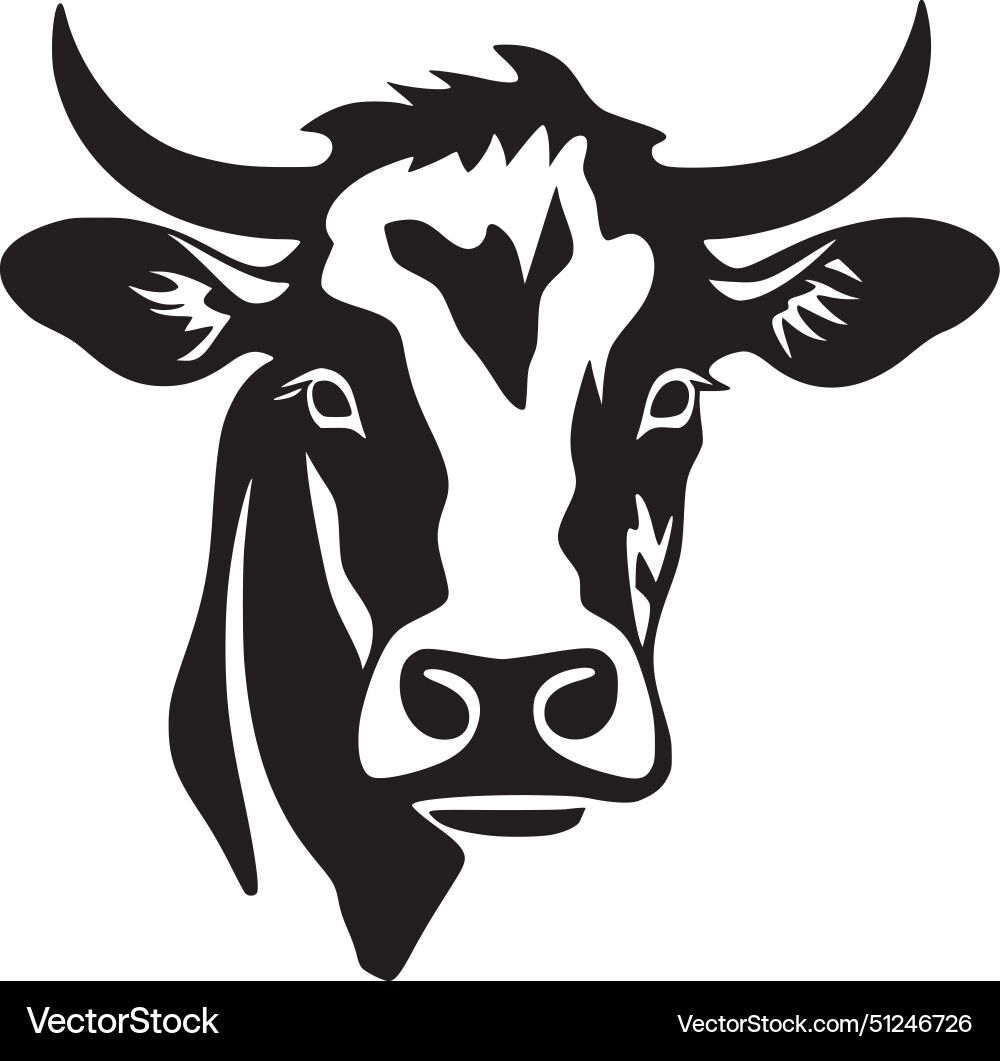 Cow - black and white Royalty Free Vector Image