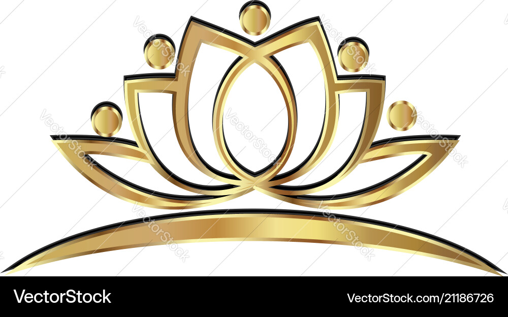 Golden lotus plant Royalty Free Vector Image - VectorStock