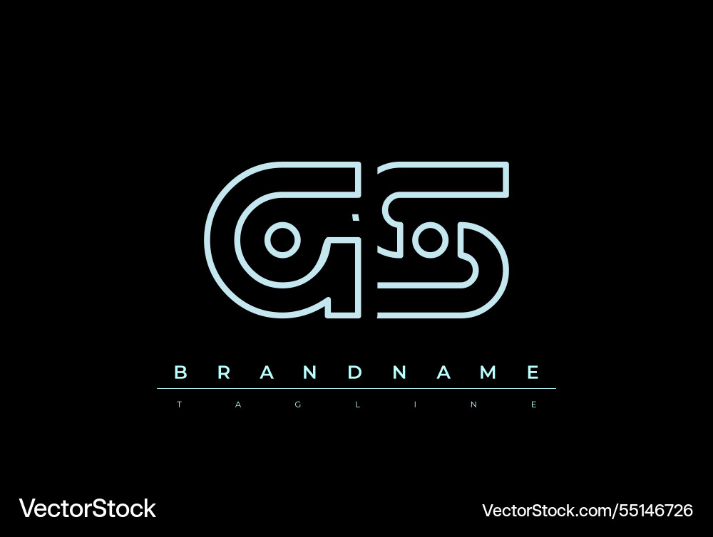 Gs technology letter logo template Royalty Free Vector Image